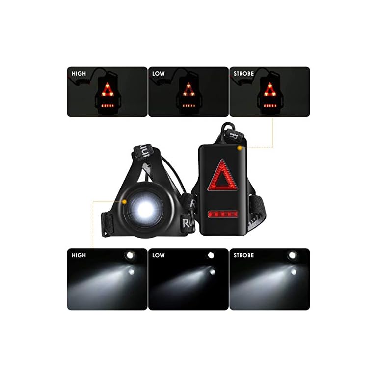 ALOVECO Outdoor Night LED Running Chest Lights and Back Warning Light ...