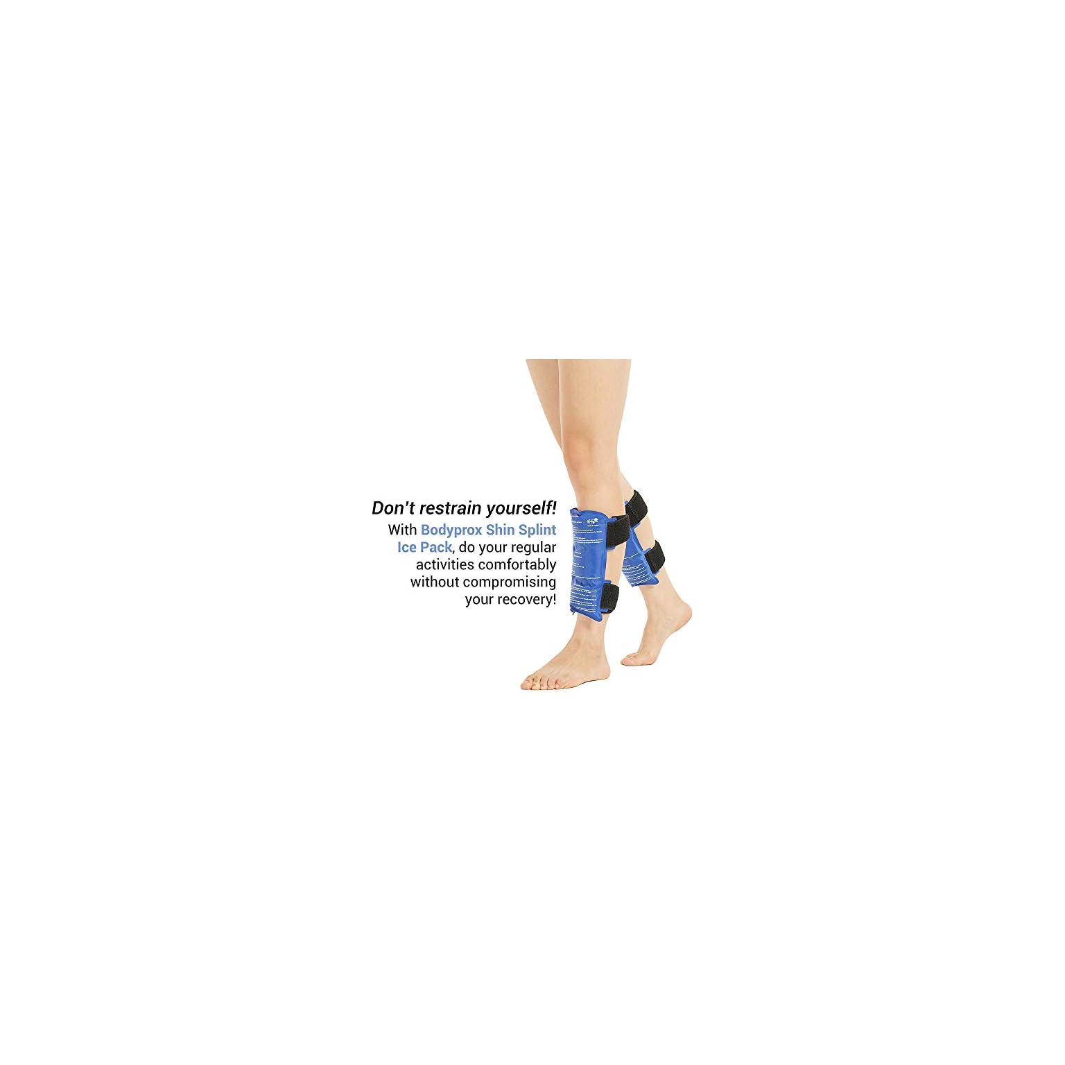 Bodyprox Shin Splint Ice Pack 2 Pack – Reusable Flexible Gel Wraps for ...