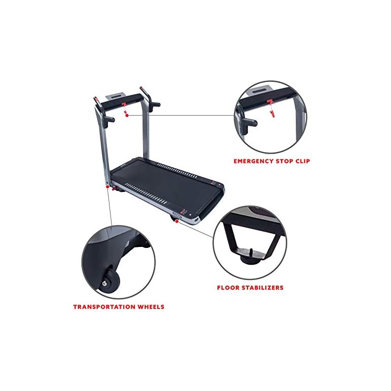 Sunny Health & Fitness ASUNA SpaceFlex Electric Running Treadmill with ...