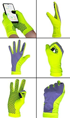ReflecToes Reflective Running Gloves - Touchscreen - Lightweight Hi Vis ...