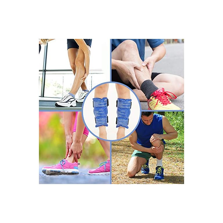 Bodyprox Shin Splint Ice Pack 2 Pack – Reusable Flexible Gel Wraps for ...