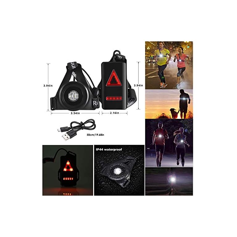 ALOVECO Outdoor Night LED Running Chest Lights and Back Warning Light ...