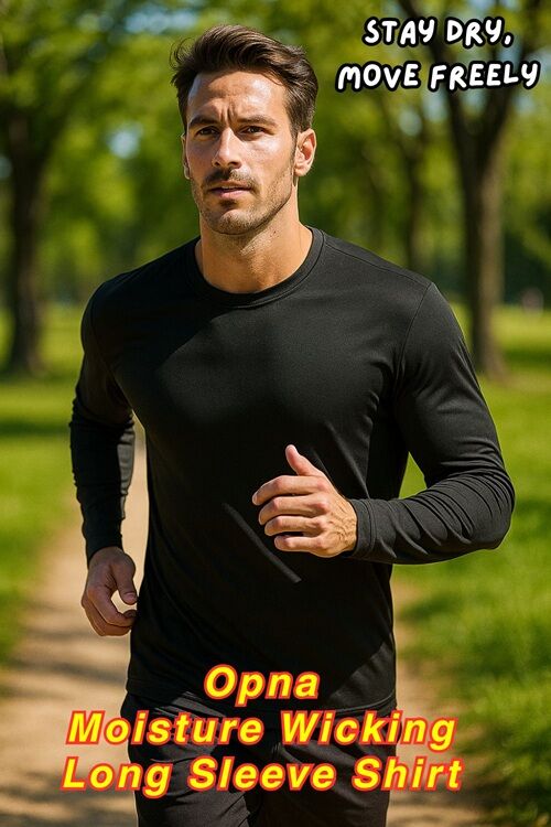 Opna Men’s Moisture Wicking Long Sleeve Athletic Shirt - Need For Run